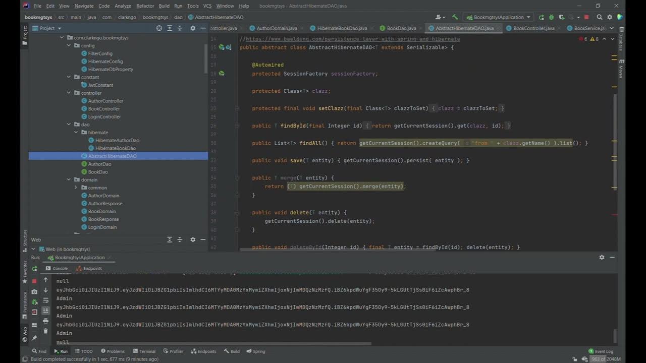 Book Author System Spring MVC, REST API, and JSON Web Tokens JWT GET ...