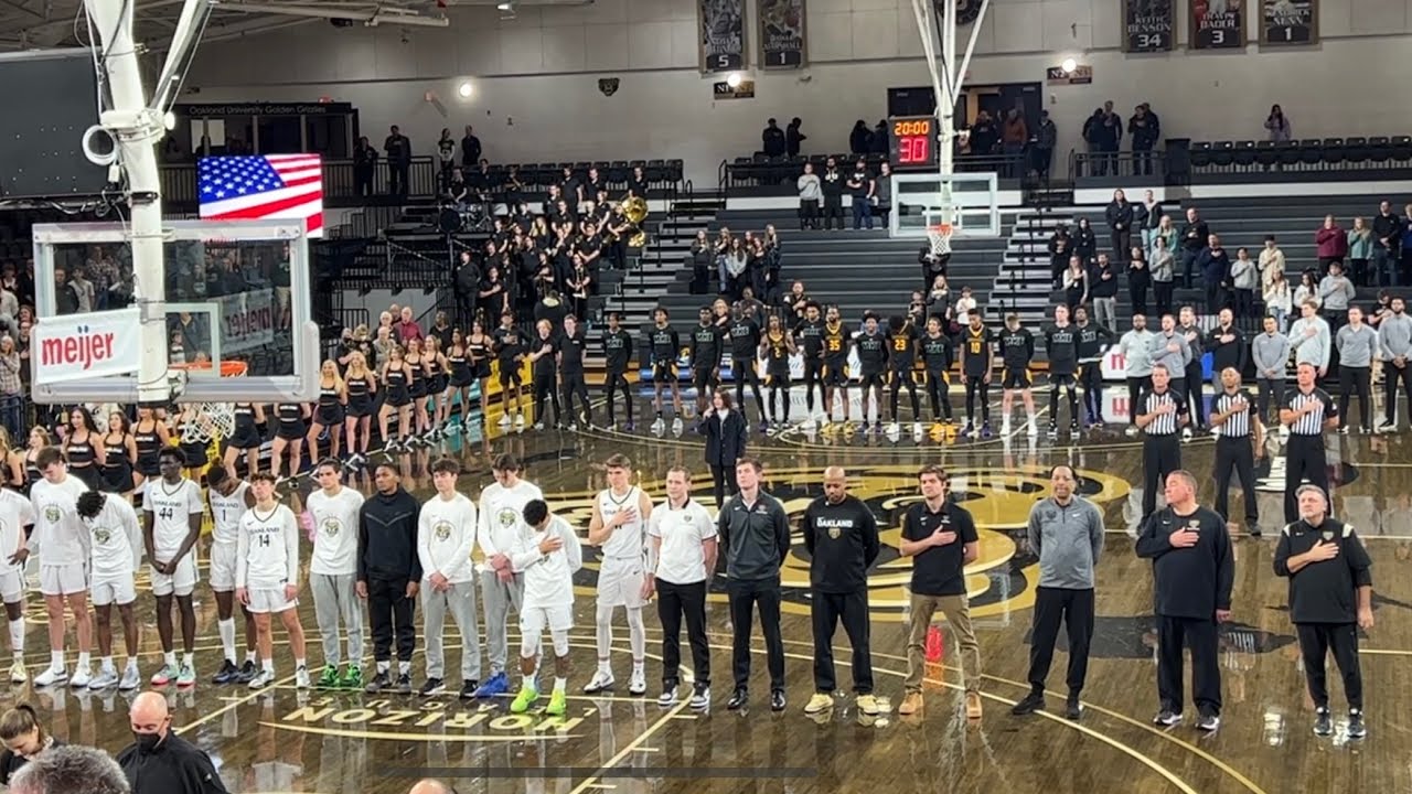 Sam Kesek Singing our National Anthem at Oakland University Men’s ...