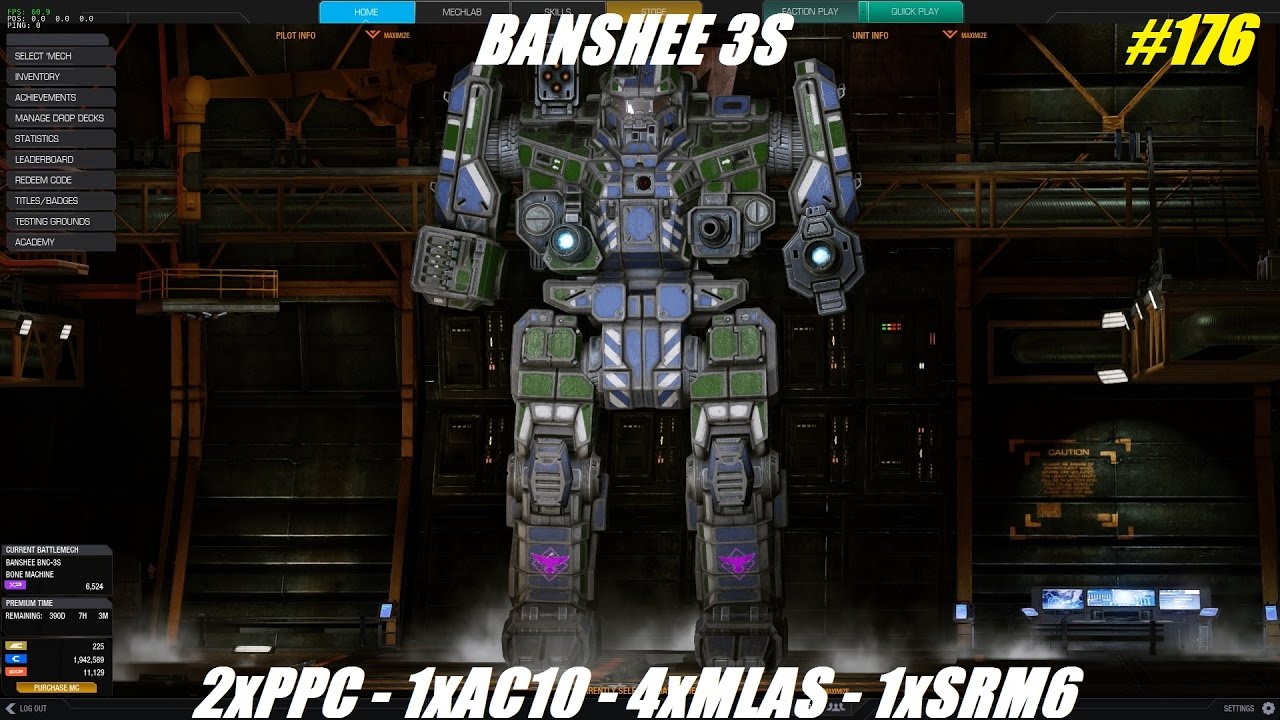 MWO - Banshee 3S #176 - Stock (weapon) loadout for fun! - YouTube