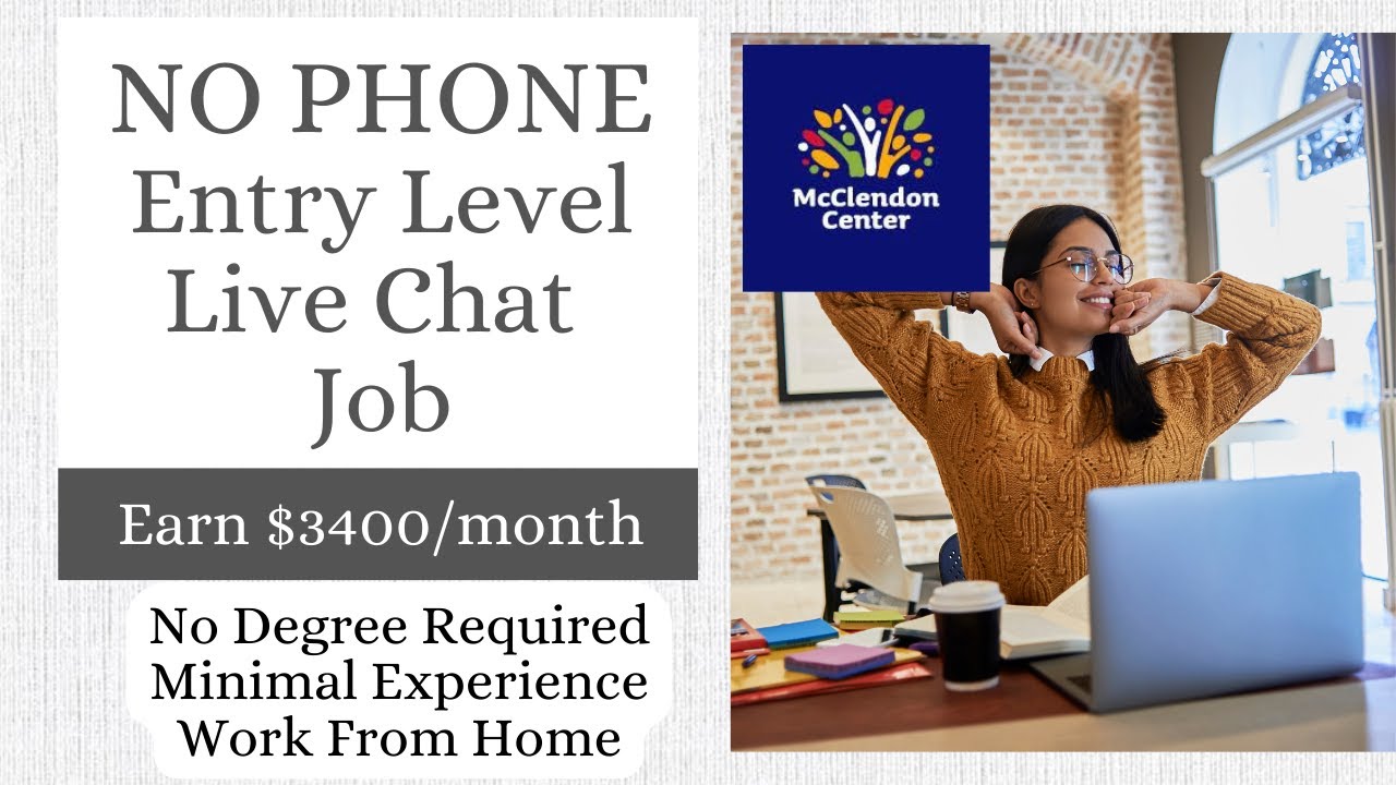 EARN UP TO $3400/MONTH LIVE CHAT JOB | ENTRY LEVEL | NO PHONE | NO ...