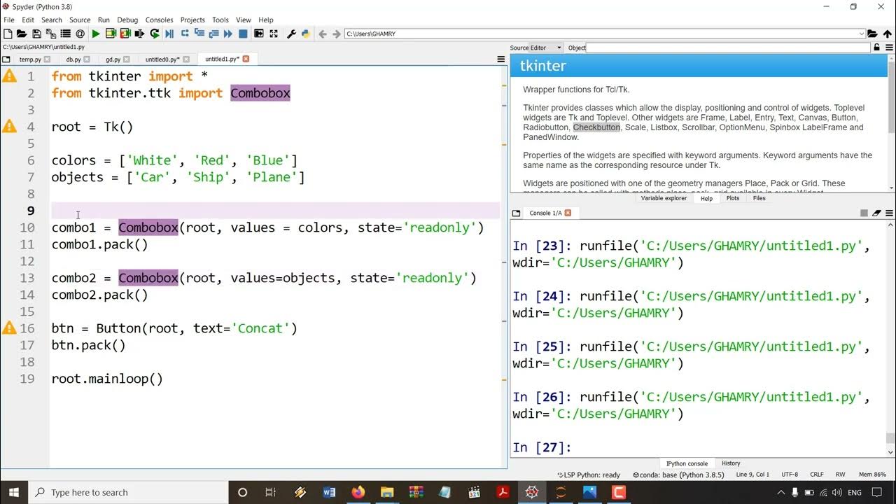 13 Tkinter - Combobox - YouTube