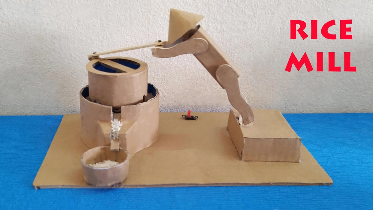 How To Make Rice Mill From Carton Paper | Paper Craft | Jerry Studio ...