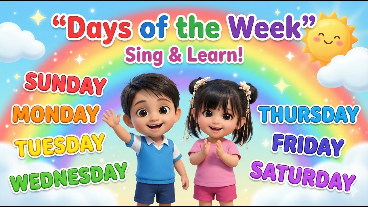 Days of the Week Song for Kids 🌈 | Sing & Learn with Aki & Kia ...