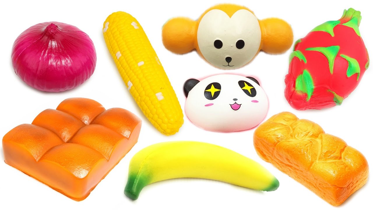 Fruit Vegetable Bread Bun Squishy Compilation [ASMR Squeezing Squishy ...