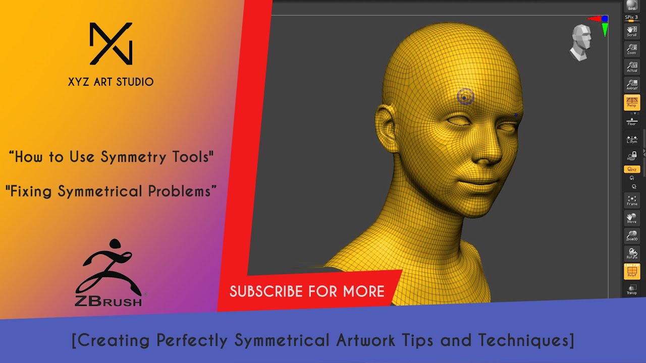 Symmetry Drawing Tutorial and Fixing Symmetrical Problems in ZBrush ...