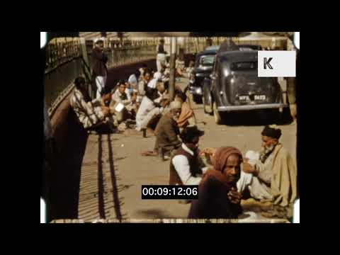 1950s India Delhi Landmark, Buildings, Trams, Traffic Snake Charmers