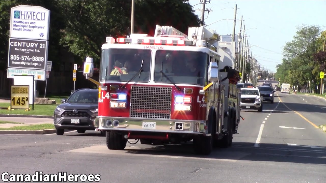 HFD - (Lil Horn) Hamilton Fire Ladder 4 Responding W/Engine 2 To An ...