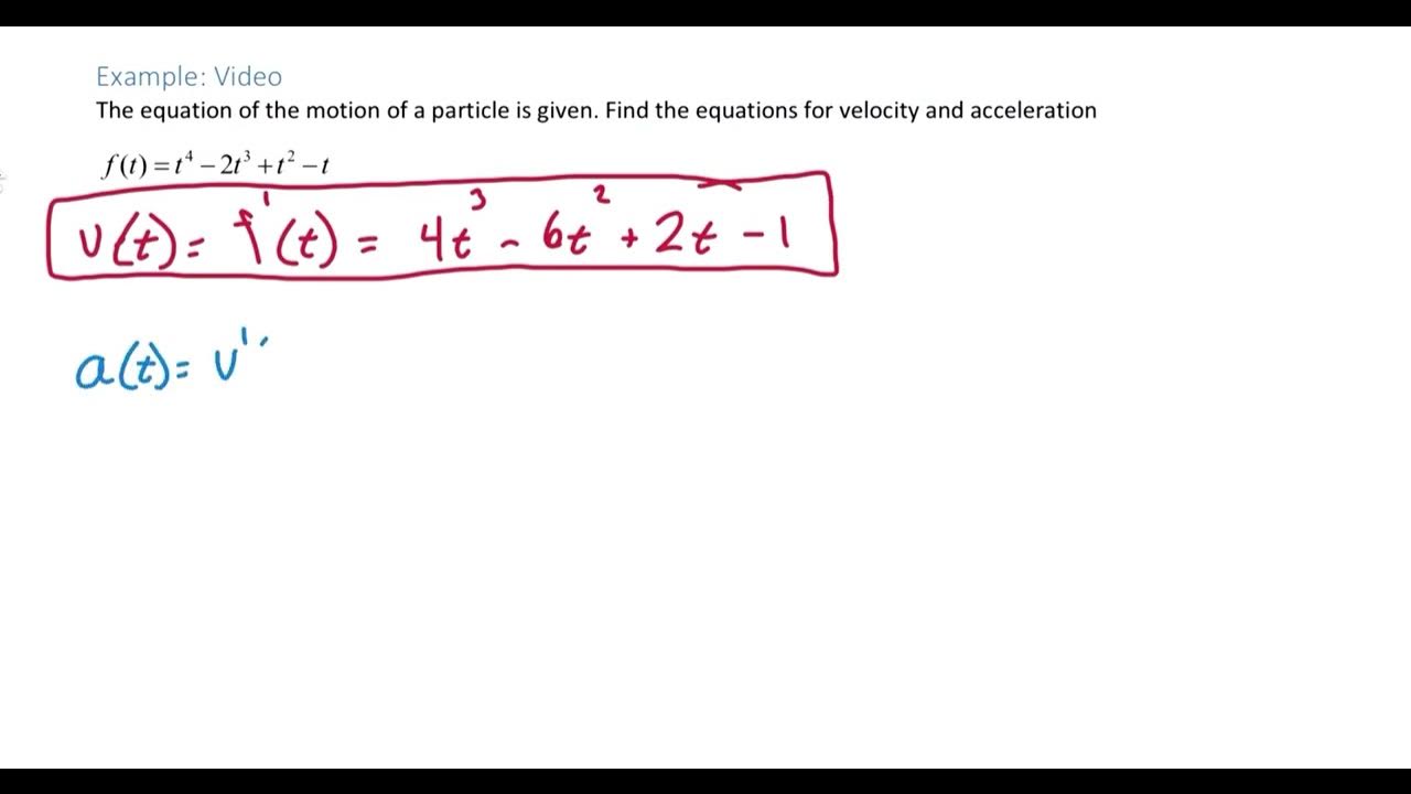 Finding Velocity and Acceleration Functions Given Position - YouTube