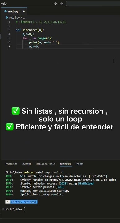 Reto 3: Algoritmo para calcular Fibonacci #python #java #javascript #programacion #desarrolloweb ...