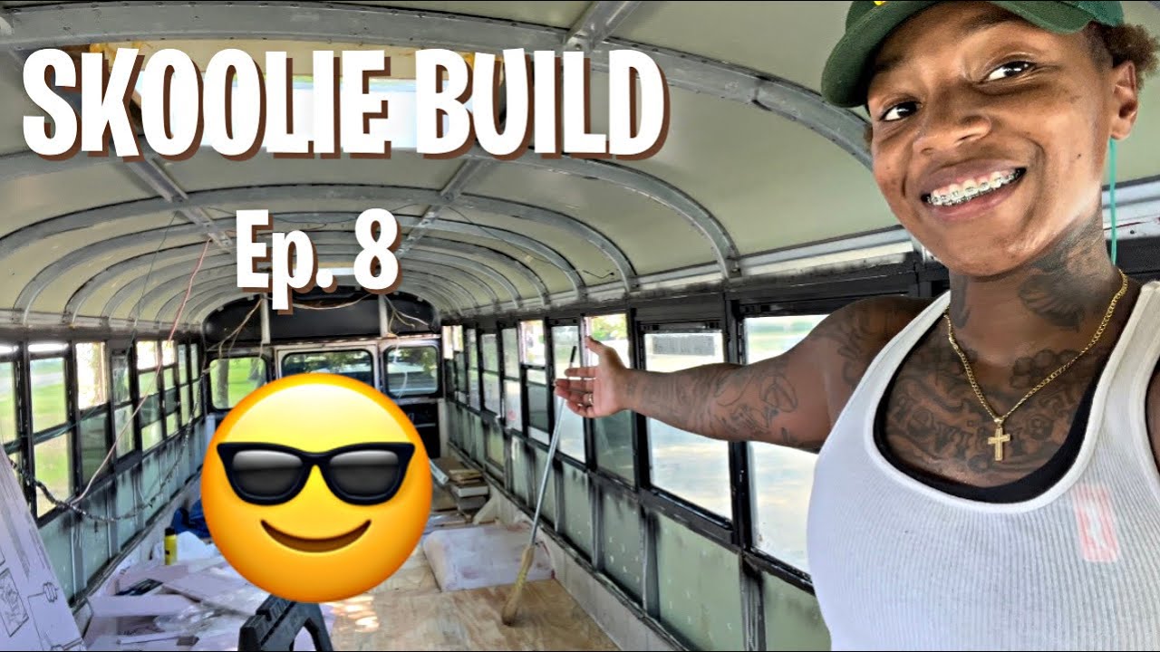 SKOOLIE BUILD Ep. 8 *the windows are done* - YouTube