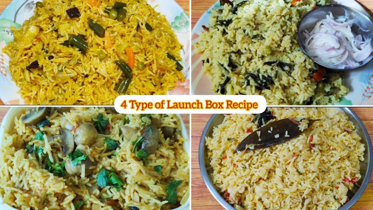 4 Type of Launch Box Recipe / 4 Varieties of Launch Box Recipe / Easy ...