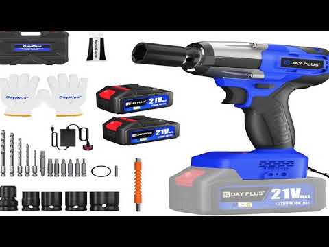 DayPlus Cordless Impact Wrench 1/2 inch, Brushless Impact Gun 450N.m ...