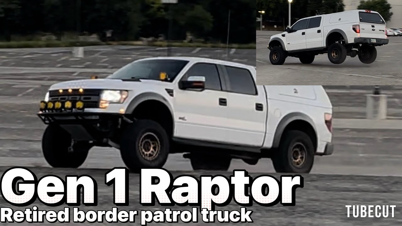 Gen 1 raptor at a drive in (jumps) - YouTube