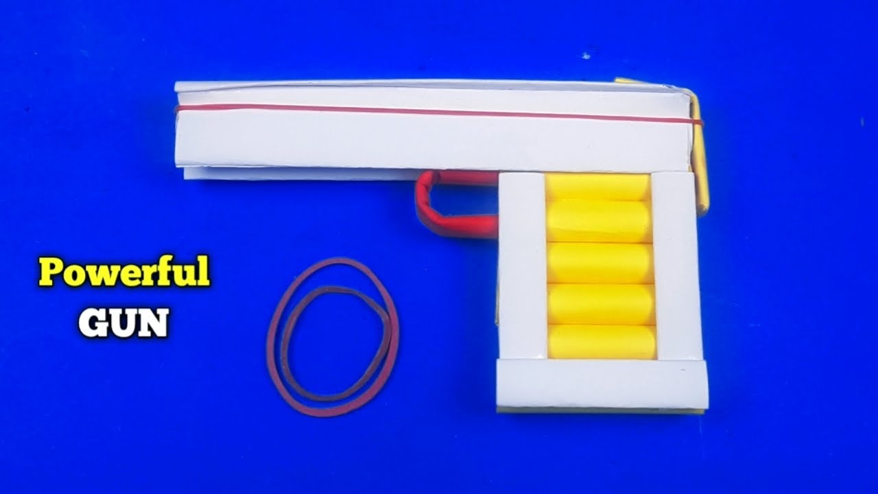 How to make Paper Gun Simple At Home | DIY New Model Rubber Band Gun ...