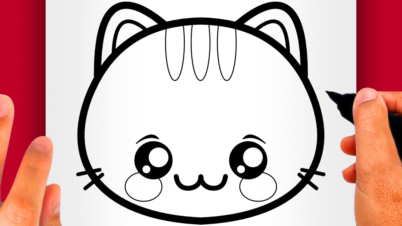 (SØTE TEGNINGER AV DYR) TEGNING EN KATT - HVORDAN TEGNE EN KATT (Tegne ...