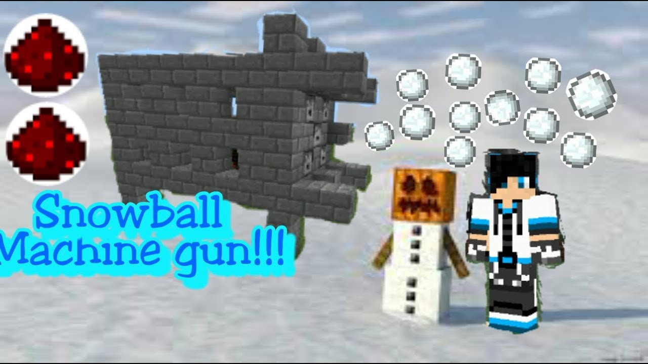 MCPE:Snow ball machine gun!!! - YouTube