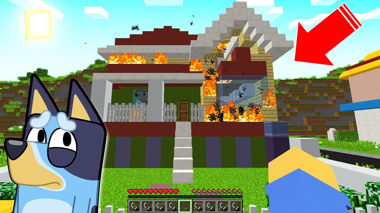 QUEMAMOS LA CASA DE BLUEY EN MINECRAFT 🔥 - YouTube