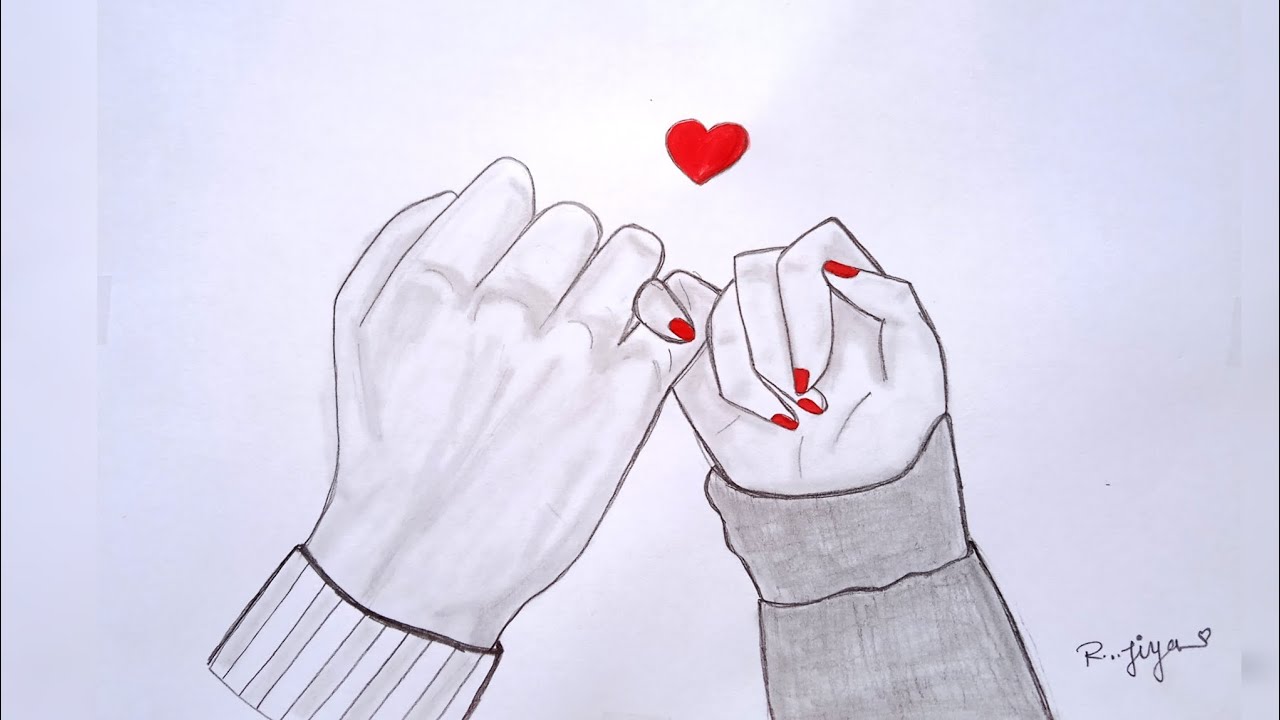 How to draw couple Holding hands || How to draw couple hands ...