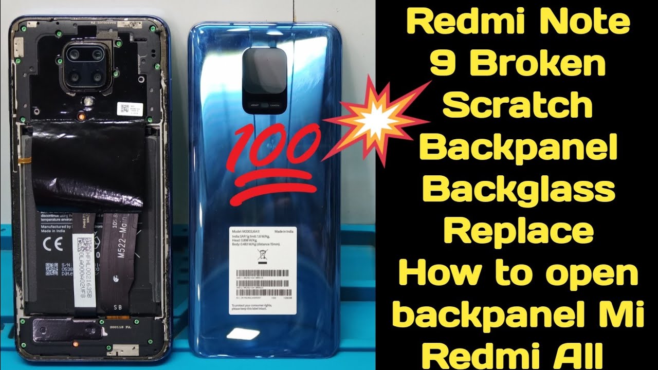 Redmi Note 9 Pro Backpanel Replacement change.How to change Backpanel ...