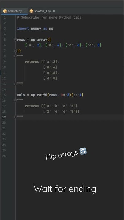 Get column values or flip array #python #numpy #datascience - YouTube