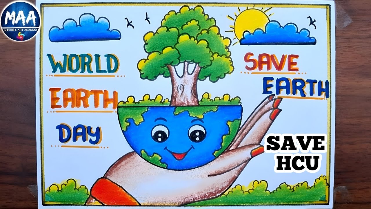 World earth day drawing | save earth drawing | Save Earth poster ...