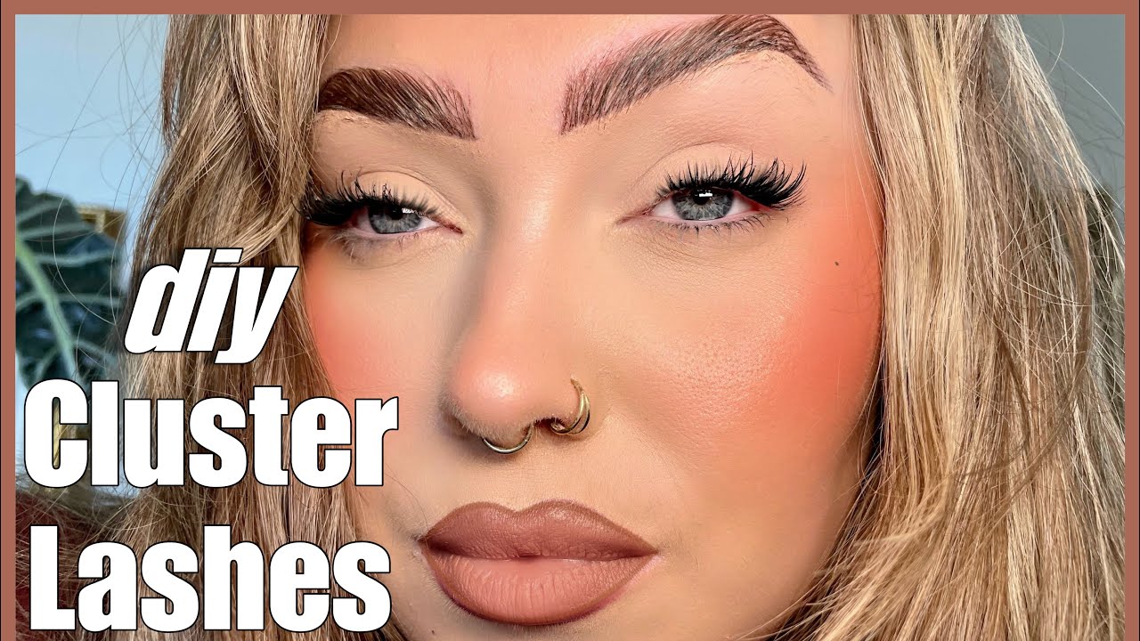 At home LASH EXTENSIONS on a budget | DIY Cluster Lashes 🤎 - YouTube