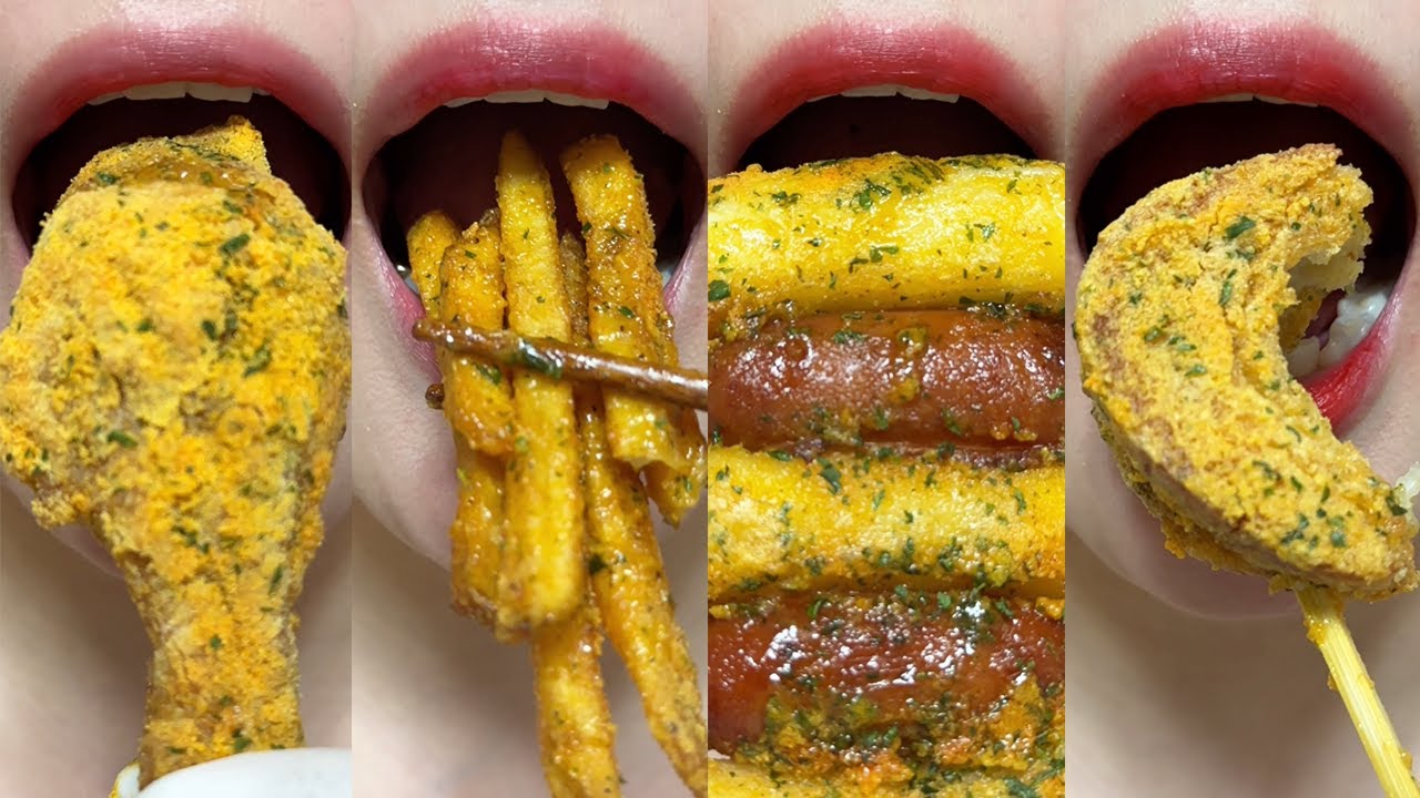 asmr KOREAN CHICKEN BBURINKLE (CHEESE) MUKBANG eating sounds - YouTube