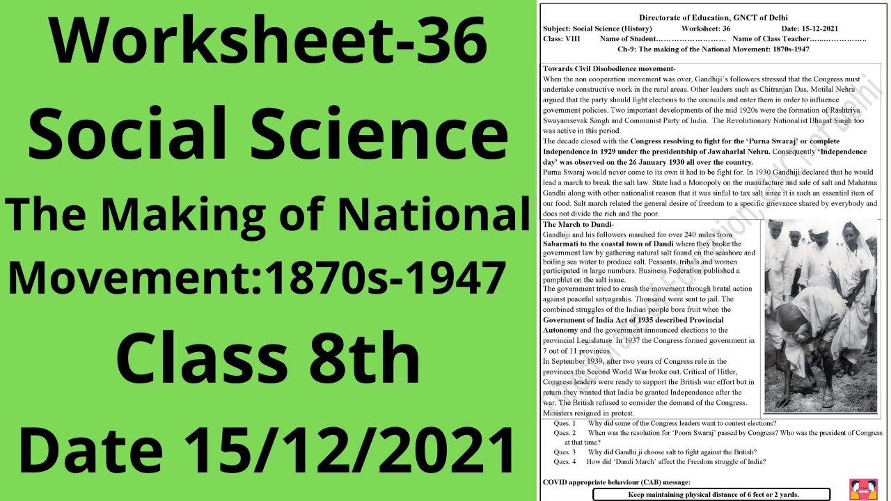 Worksheet 36 sst class 8 English Medium (15/12/21)/worksheet sst class ...