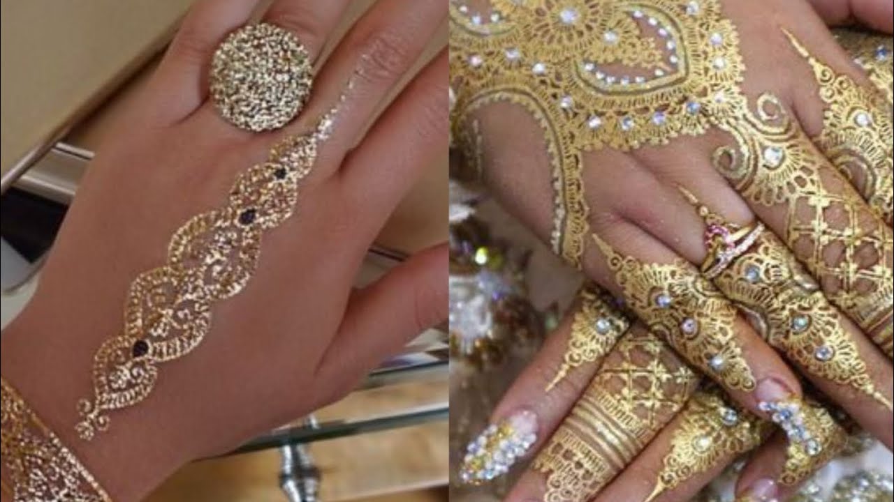 Gold mehndi design 2023 - YouTube