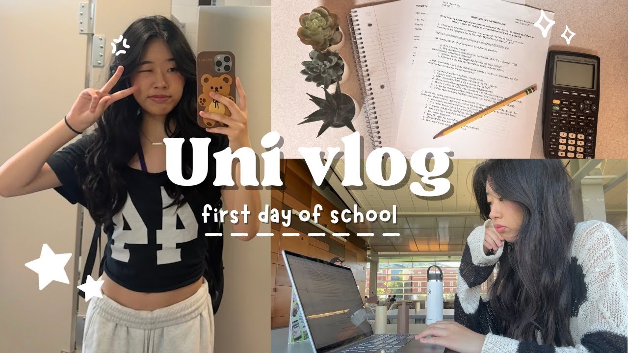 FIRST DAY OF UNI: first year student, campus walk, hanging out with ...