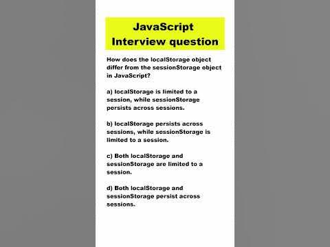 JavaScript Interview Question #32 localstorage vs session storage - YouTube