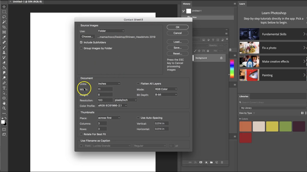 ADOBE PHOTOSHOP: Creating a Contact Sheet - YouTube
