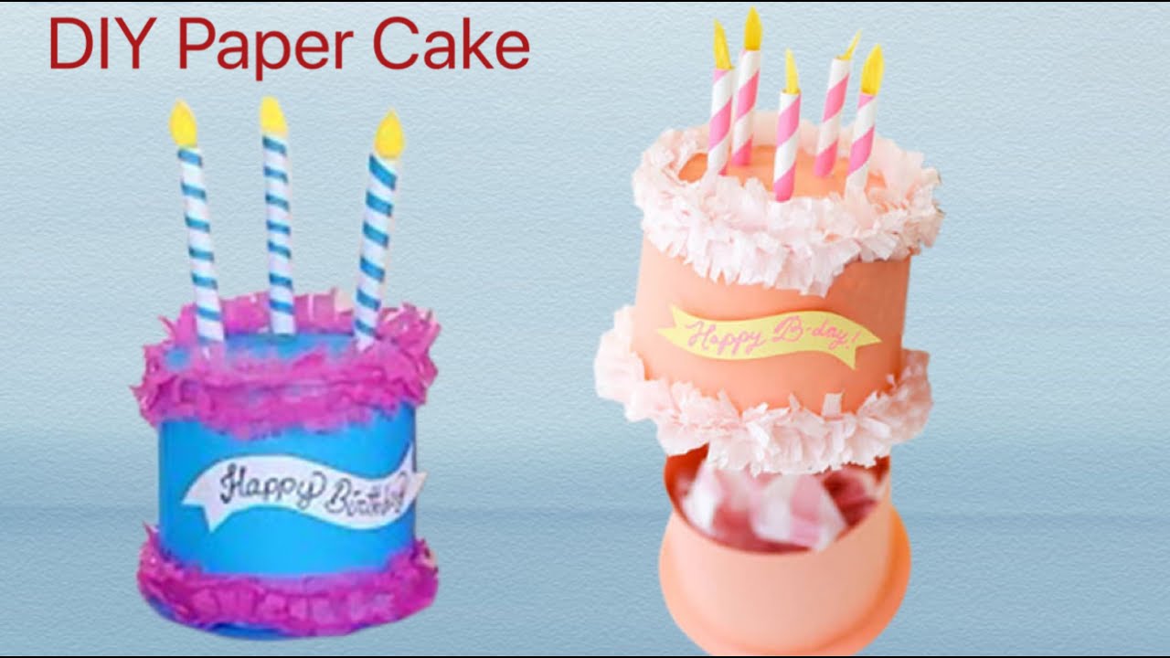 Paper Cake Box Easy | Cake Gift Box Ideas | Paper Cake Tutorial / How ...