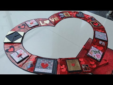 Giant Fold Heart card Tutorial||How to Make Giant Fold heart Card ...