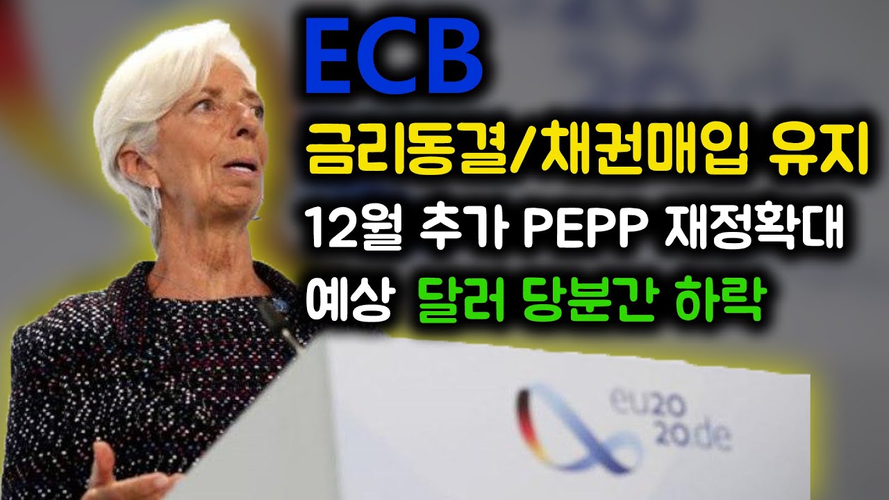 ECB PEPP 여력 내년 1분기 중 소진예상 12월 ECB 통화정책회의에서 재정확대 예상 - YouTube