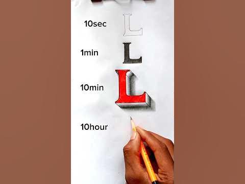L letter 3d art | how to draw 3d alphabet l letter #shorts #shortsvideo ...