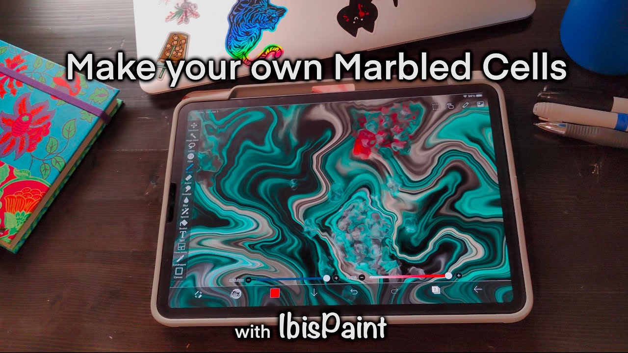 Marbled Cells Tutorial, IbisPaint Digital Fluid Art #fluidart #ibispaintx #digitalart - YouTube