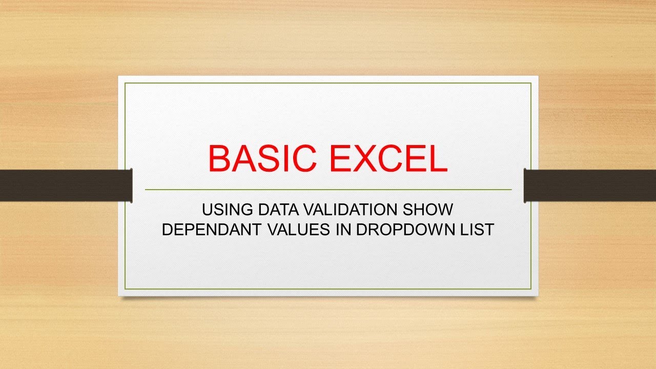 Data Validation Show Dependant Value In Dropdown List YouTube data-validation-show-dependant-value-in-dropdown-list-youtube