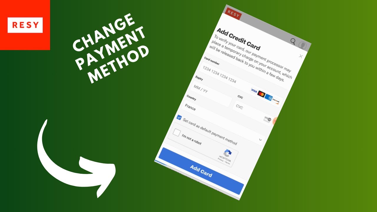 how to change payment method on resy - YouTube
