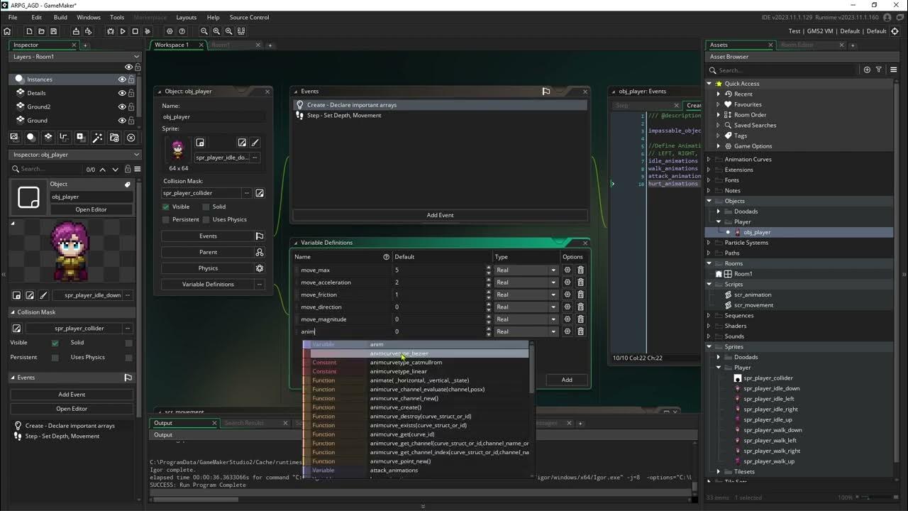 ARPG (GameMaker) Lesson 1.4 - Player Animation - YouTube