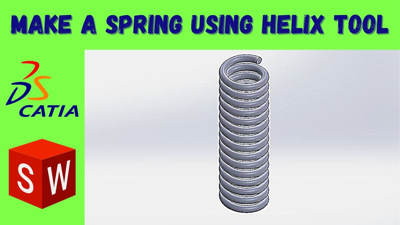 How to use Helix tool | Spring | Catia | Solidworks - YouTube