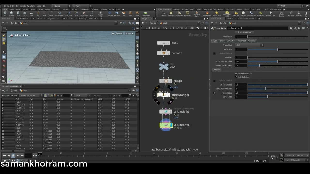 Houdini: Tutorial how to setup static and dynamic pin animation in vellum. - YouTube