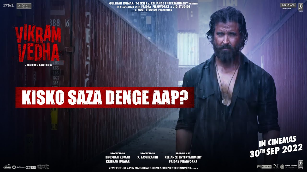 Vikram Vedha | Promo 04: Kisko Saza Denge Aap? | Hrithik Roshan | Saif ...