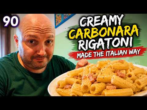 Creamy Carbonara Rigatoni Made the Italian Way | Mukbang N.90