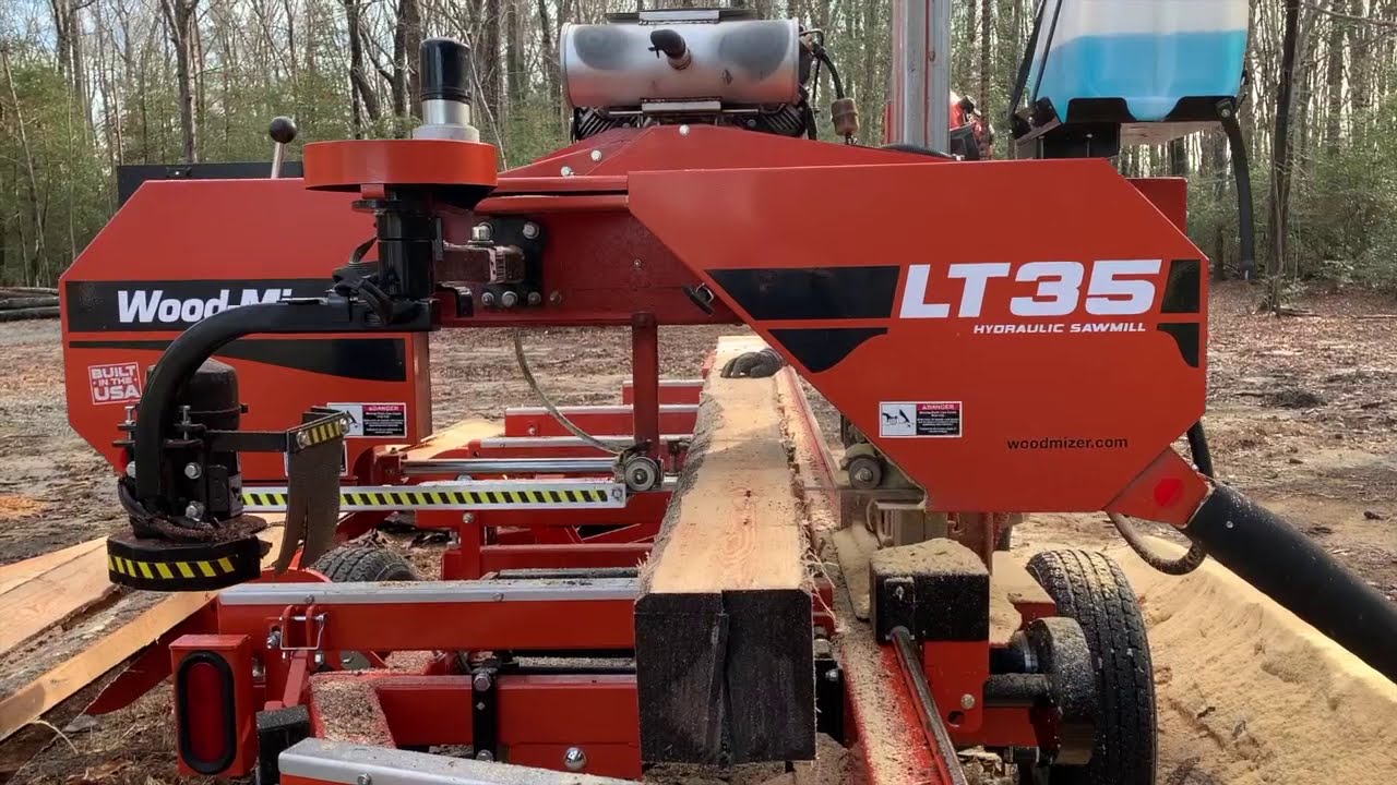 100 - Making Purlins on the Wood-Mizer LT35HD Sawmill - YouTube