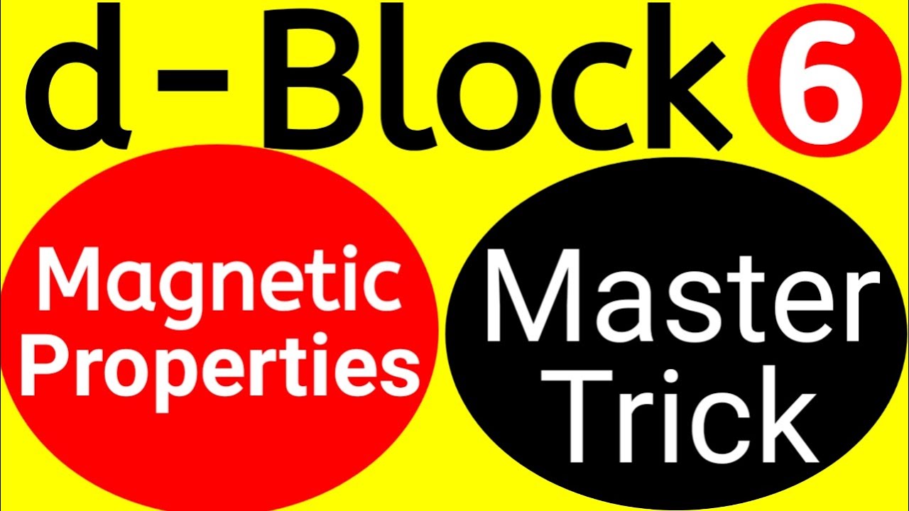 d Block Part 6 |Magnetic Properties| Master trick for unpaired ...