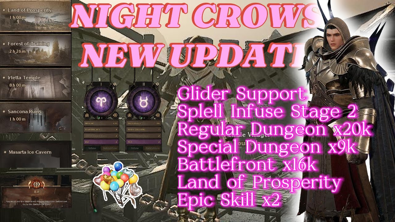 Night Crows Update: Glider Support, New Dungeon Events, & Epic Skills ...