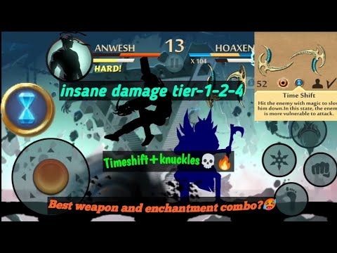 Shadow fight 2 || Best combo of weapon + enchantment || knuckles and ...
