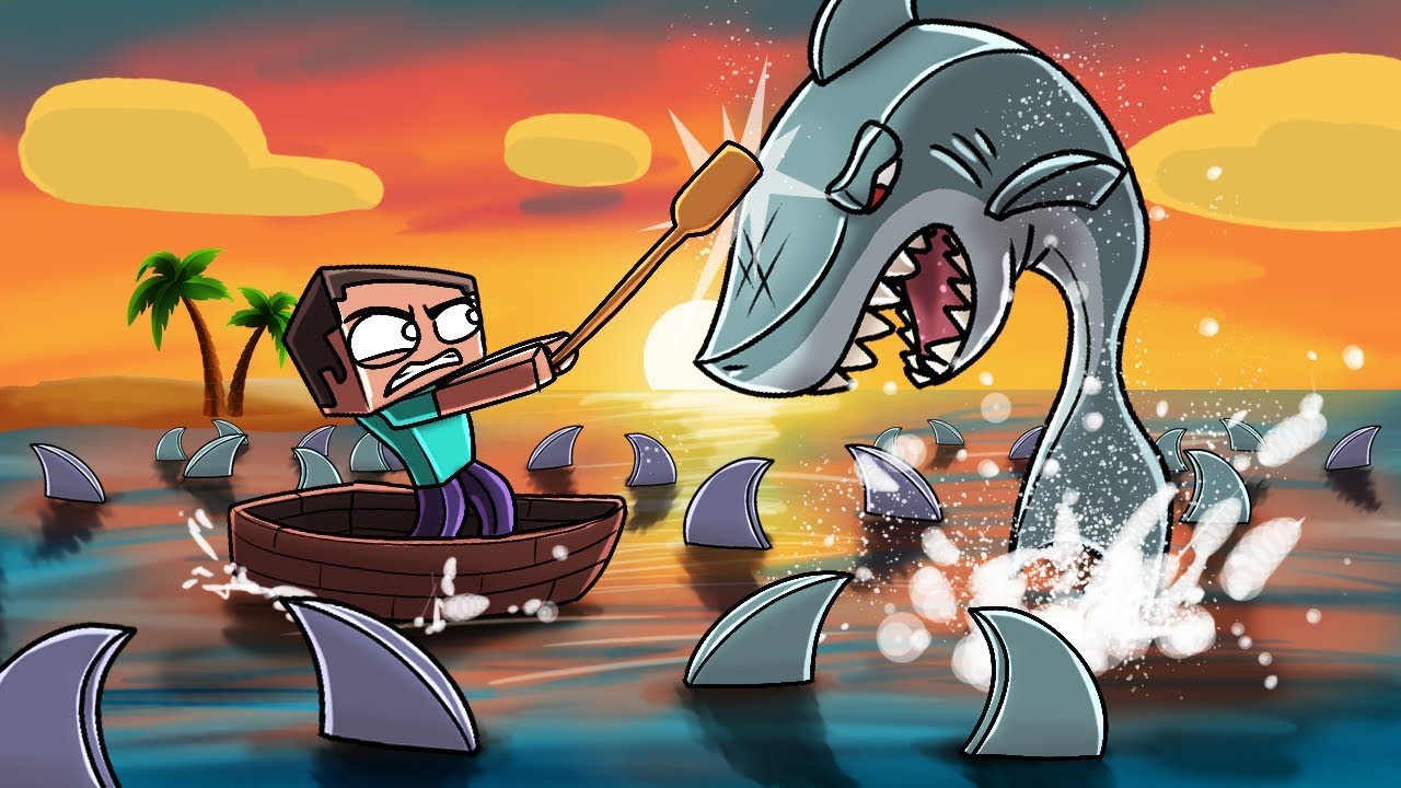 Minecraft - WARNING GREAT WHITE SHARKS! (Sharks vs Humans) - YouTube