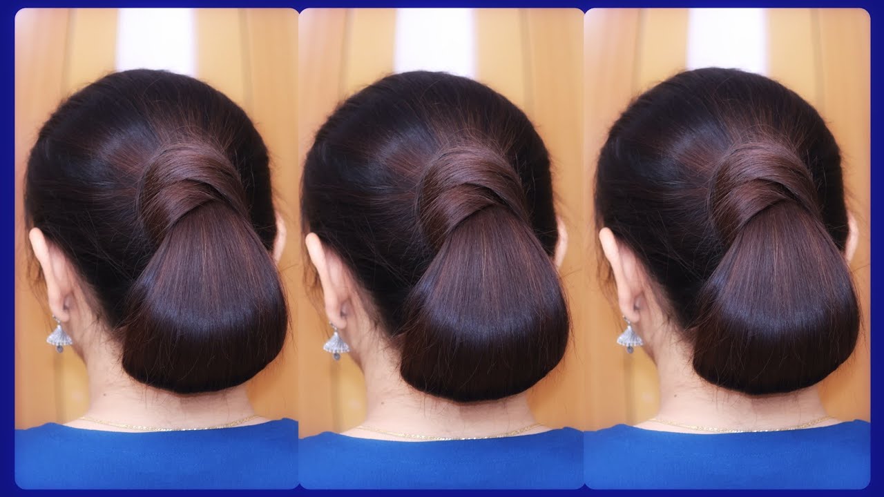 Gorgeous 😍 Everyday Cute Bun हेयरस्टाइल With Small क्लचर _ Silky Wrap ...